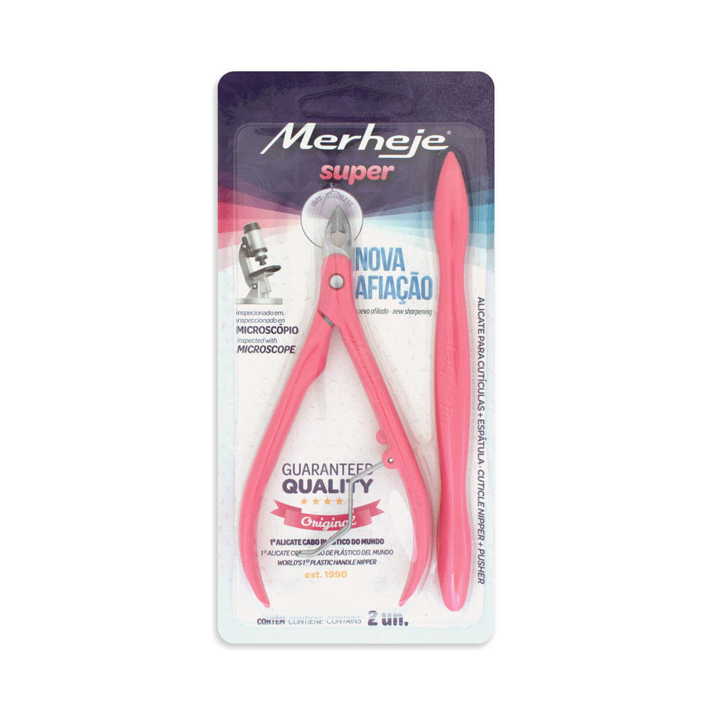 Corta Cutícula Merheje Basic Alicate + Espátula - Surticosméticos